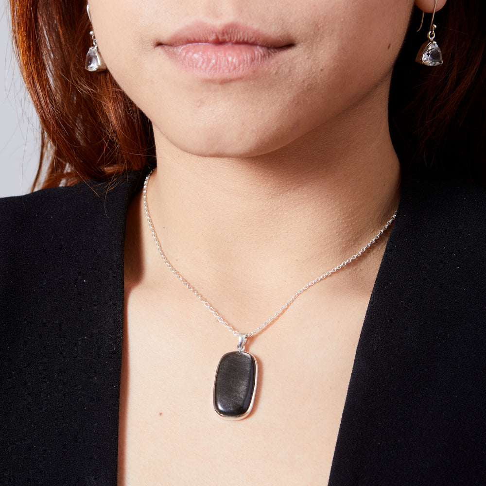 Silver Sheen Obsidian Necklace | Made In Earth Australia