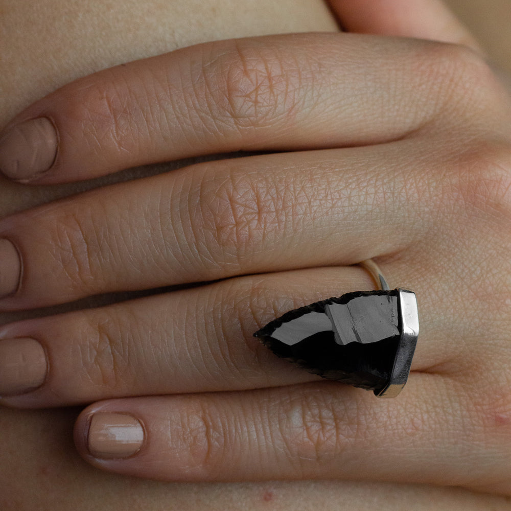 Apache Tear Obsidian Ring | Made In Earth Australia